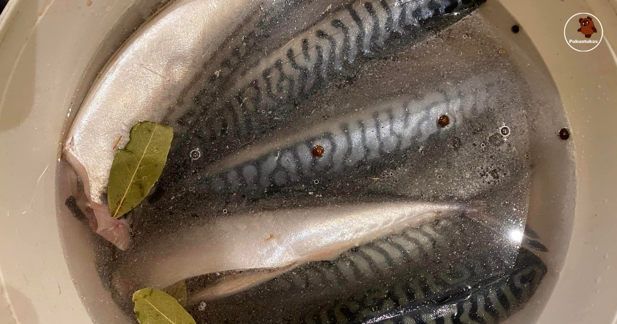 Naminė marinuota skumbrė. Tokiame marinate skumbrė skoniu nenusileidžia ...