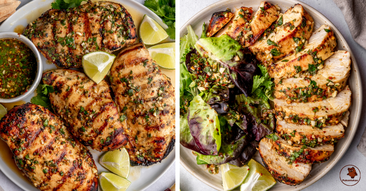 Kepta vištiena su aitriaisiais pipirais, kalendra ir žaliąja citrina ...